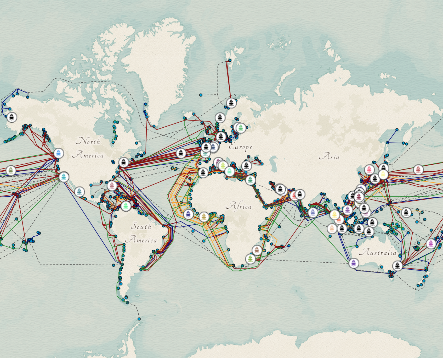 APTelecom Sponsors Submarine Cables of the World Map | APTelecom